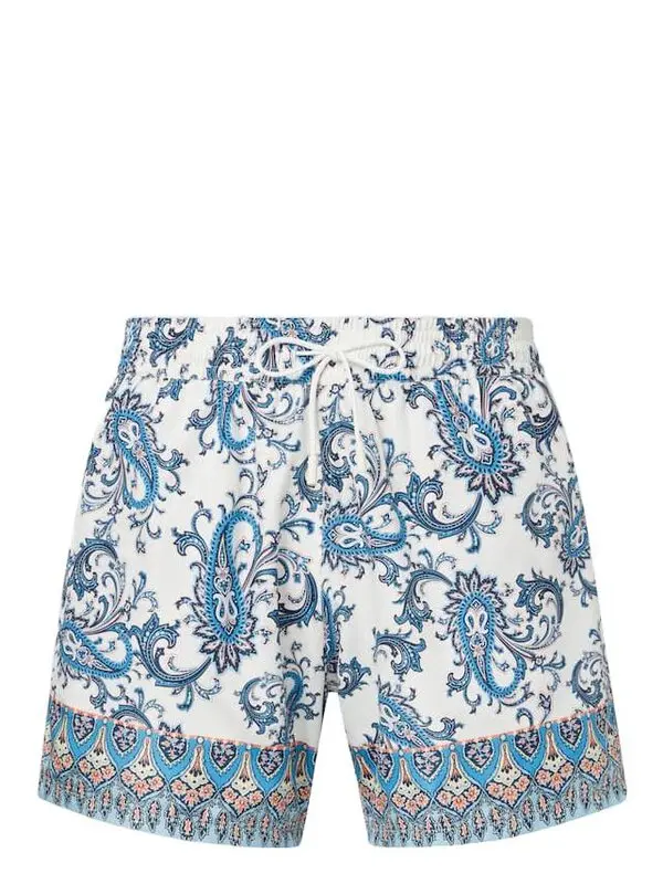 Etro Paisley Print Swim Trunks - Blue