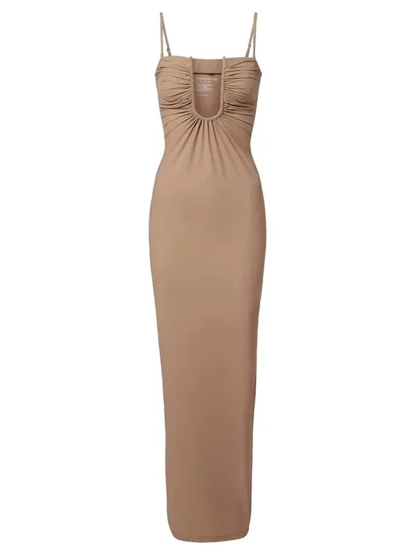 Christopher Esber Ruched Jersey Maxi Dress - Beige