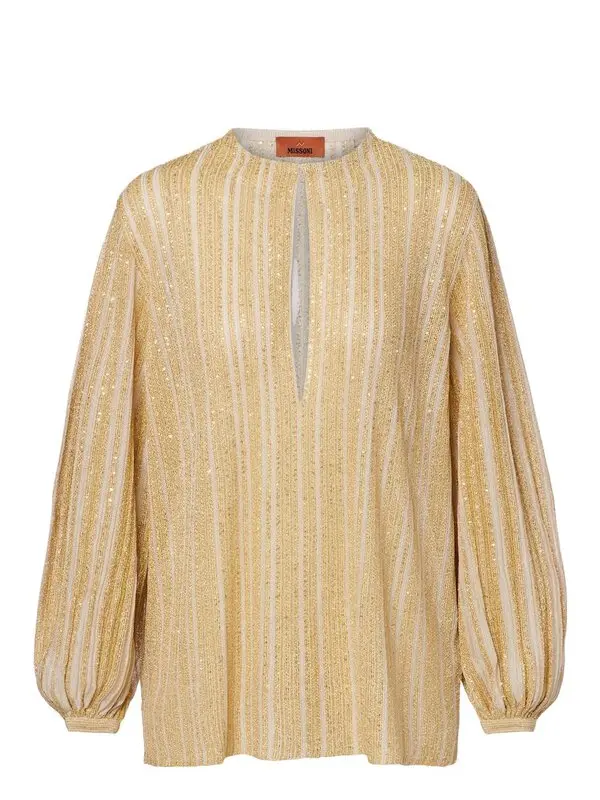 Missoni Cutout Lamé Blouse - Gold