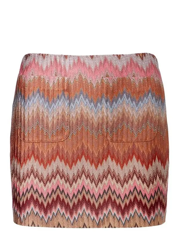 Missoni Zig Zag Lamé Miniskirt - Multicoloured