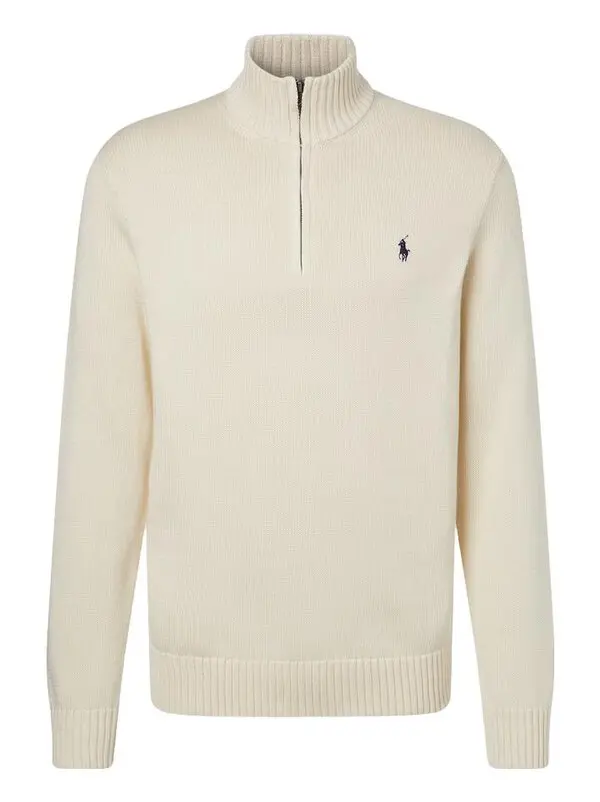 Polo Ralph Lauren 100% Cotton Quarter Zip Sweater - Beige