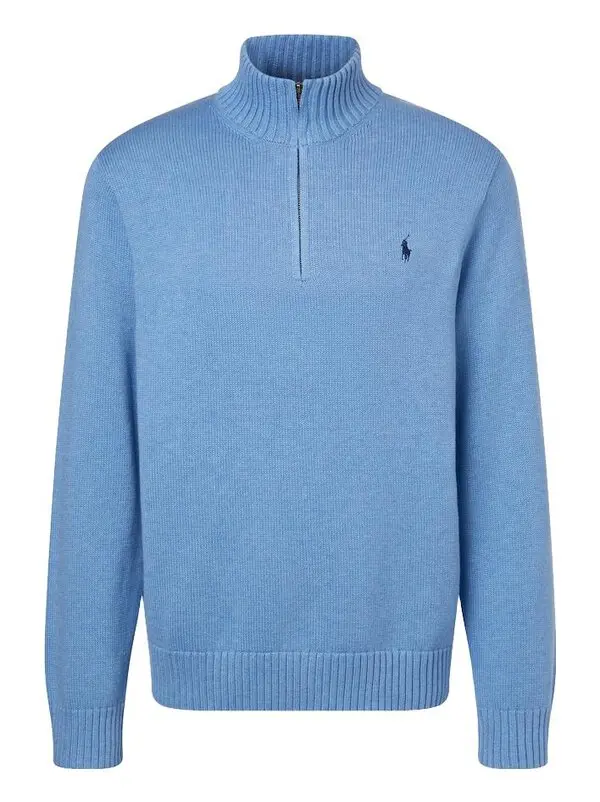 Polo Ralph Lauren 100% Cotton Quarter Zip Sweater - Blue