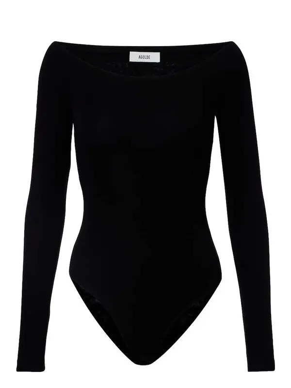 AGOLDE Maren Off-shoulder Bodysuit - Black