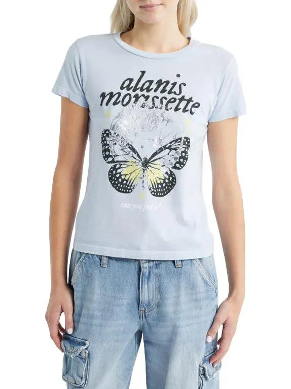 Daydreamer Alanis Morissette Cotton Graphic T-shirt - Light Dusk