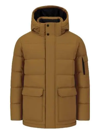 QUARTZ CO. Alexander Hooded Recycled Down Winter Jacket - Camel
