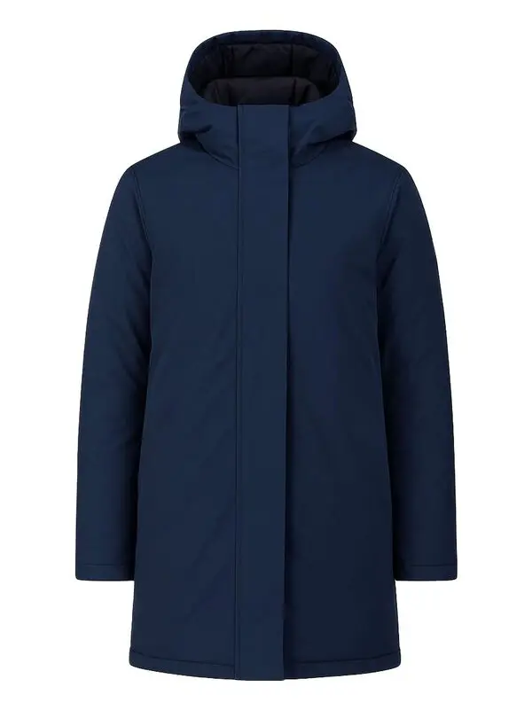 QUARTZ CO. Mara Hooded Insulated Winter Jacket - True Navy