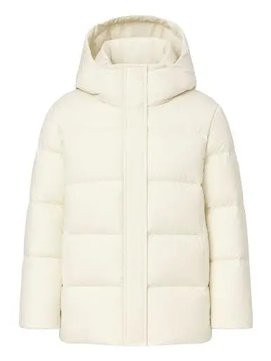QUARTZ CO. Paige Hooded Down Winter Jacket - Ivory