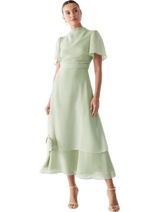 WILLA Rory Midi Dress - Light Sage