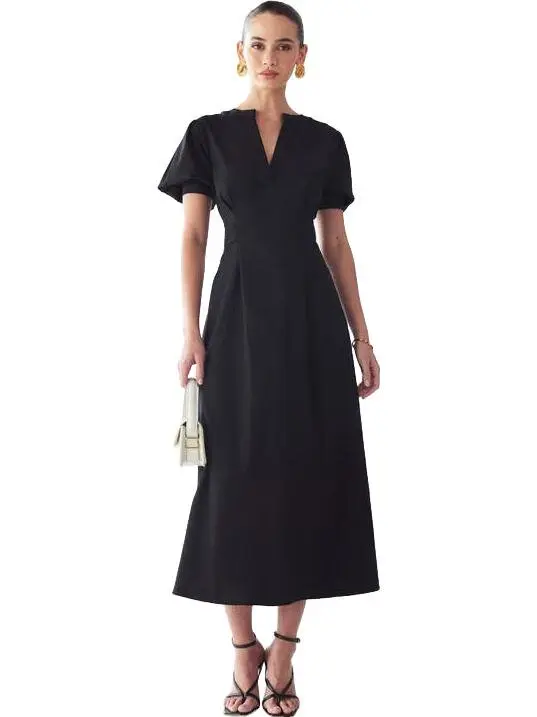 WILLA Winnie Midi Dress - Black