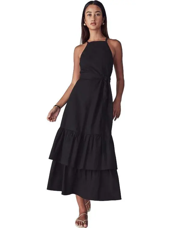 WILLA Lou Tiered Midi-length Dress - Black