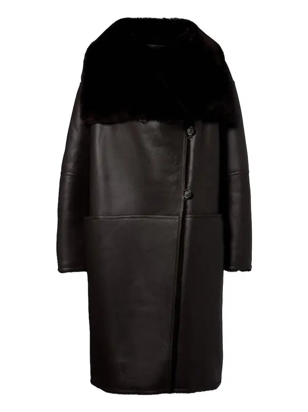 TOTEME Shearling-lined Leather Coat - Brown