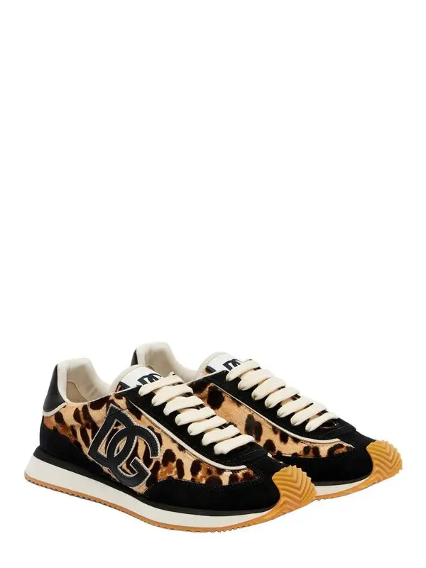 Dolce & Gabbana Calf Hair And Suede Sneakers - Black