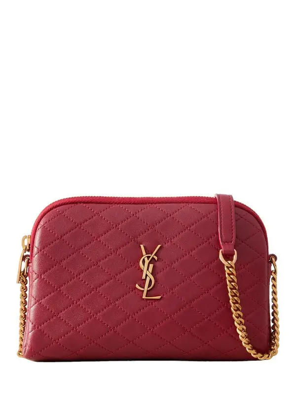 Saint Laurent Gaby Quilted Leather Shoulder Bag - Red