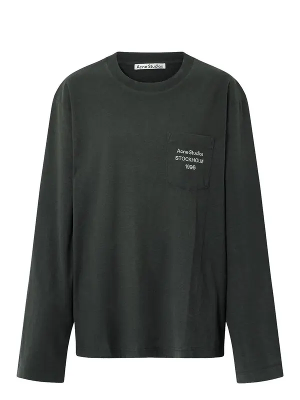Acne Studios Printed Organic Cotton And Hemp-blend T-shirt - Black