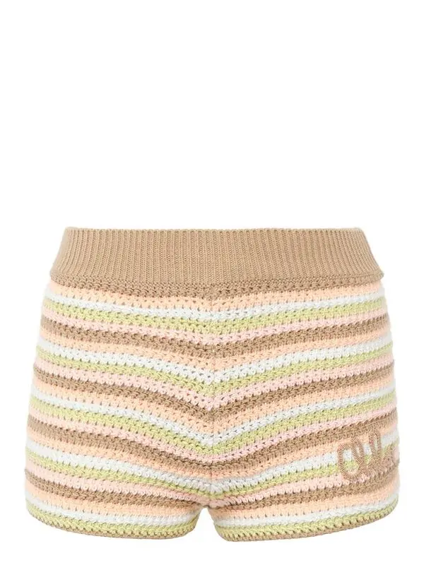 Chloé High-rise Crochet Knit Mini Shorts - Multicolor Green