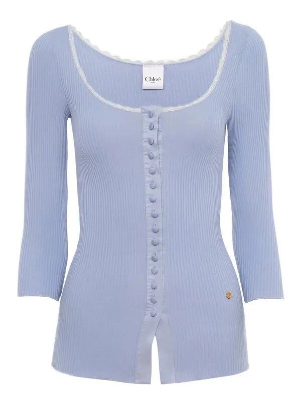 Chloé Fitted Cardigan - Idyllic Blue