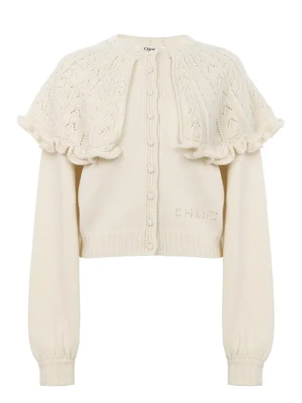 Chloé Wool And Cashmere Cape Cardigan - Iconic Milk