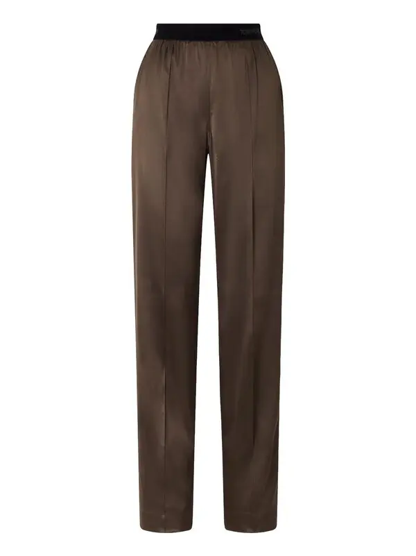 TOM FORD Silk-blend Satin Pants - Brown