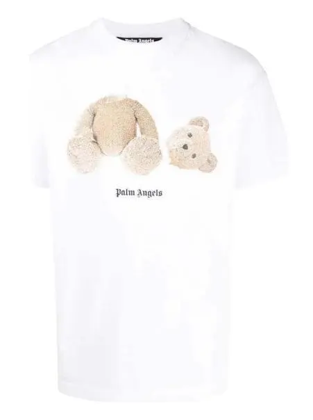 Palm Angels Bear Classic Tee Shirt - White Brown