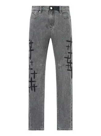 RtA Bryant Skinny Cross Patch Jeans - Clouded Mist