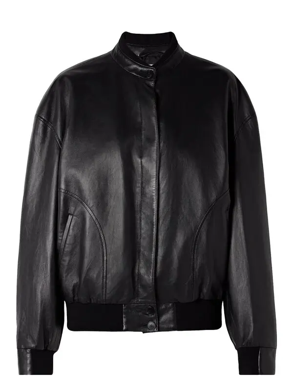 THE ROW Elenora Leather Jacket - Black
