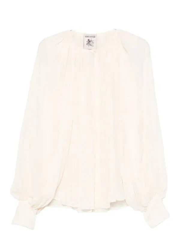 SEMICOUTURE Silk Blend Blouse - White