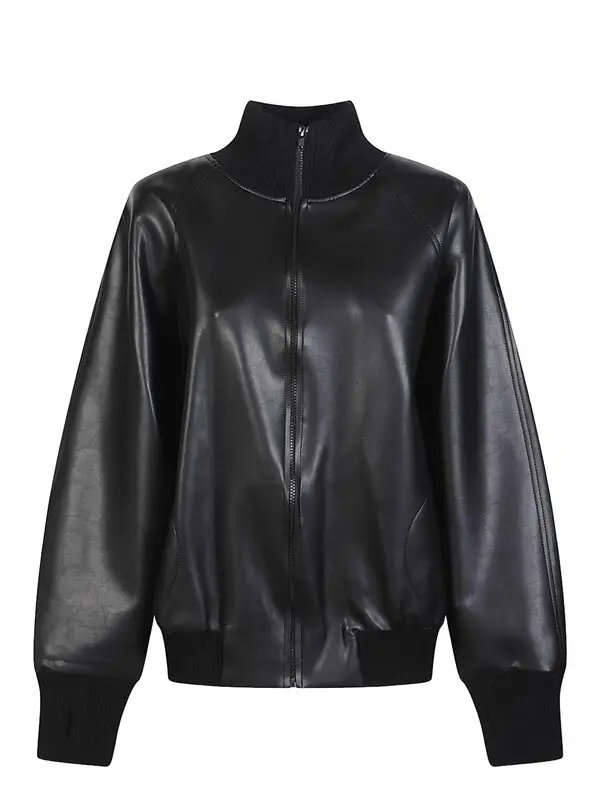 Norma Kamali Faux-leather Bomber Jacket - Black