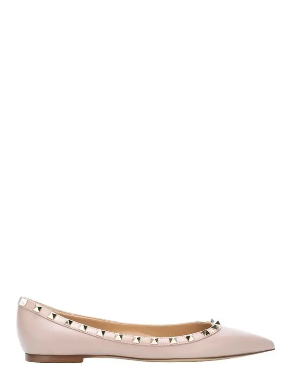 Valentino Garavani Rockstud Leather Ballerinas - Pink