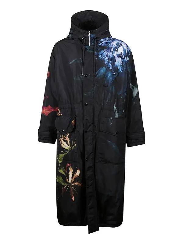 Dries Van Noten Printed Parka Varna Tris - Black