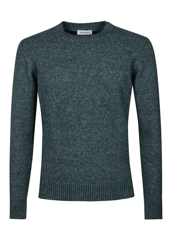 KANGRA Fine Wool Round Neck Sweater - Green