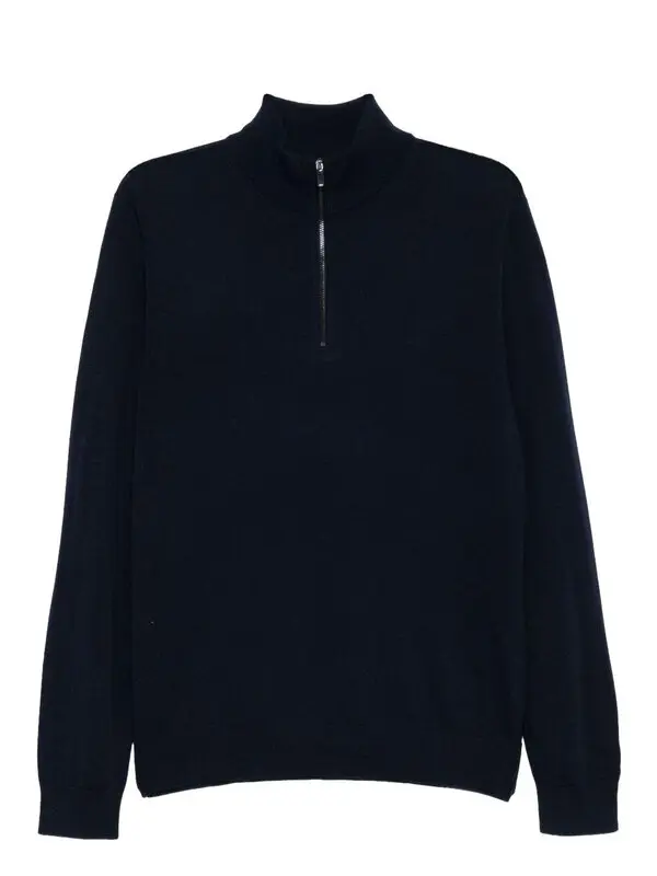 Michael Kors Round Neck Half Zip Pullover - Blue