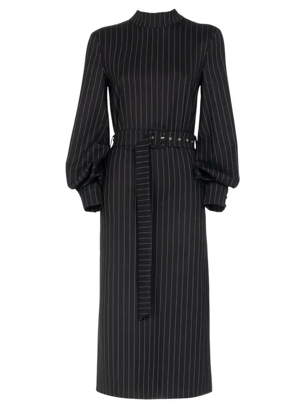 LES FILLES D'EVA Pinstripe Wool Dress - Blue