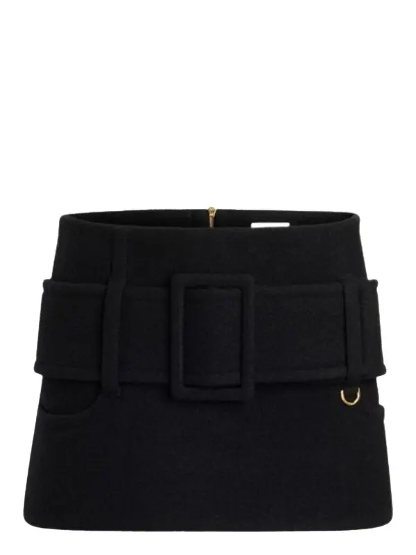 Patou Belted Mini Skirt - Black