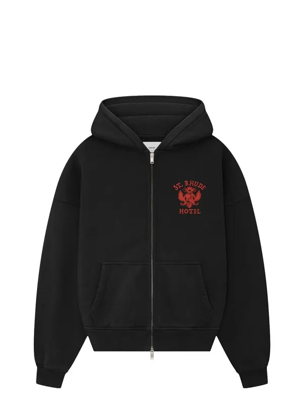 Rhude St. Seal Zip Up Hoodie - Black
