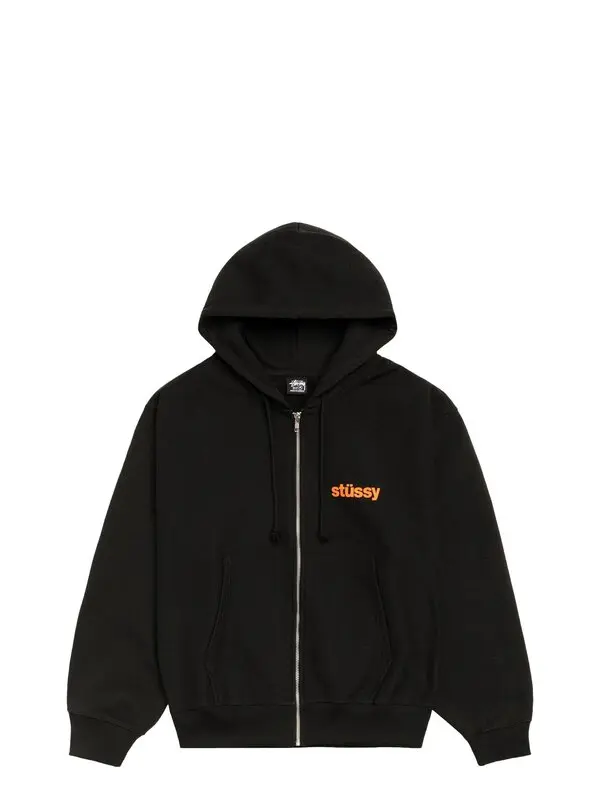 StÜssy Built Tough Full Zip Hoodie - Black