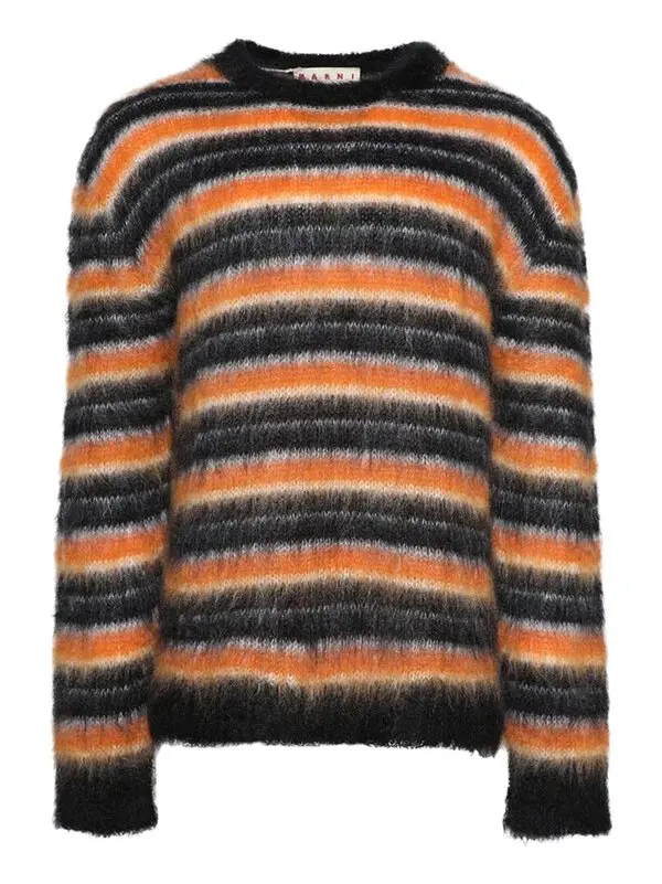 Marni Striped Crewneck Jumper - Black