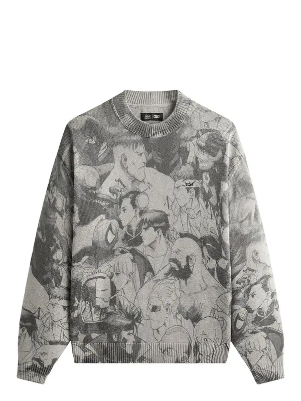 Kith X Marvel Vs. Capcom Super Heroes Crewneck Sweater - Grey