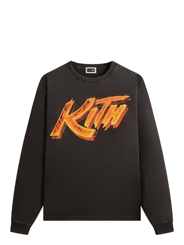 Kith X Capcom Street Fighter Flame Vintage Long-sleeve Tee - Black