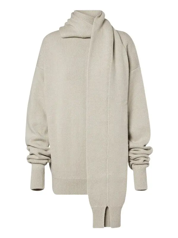 Calvin Klein Cashmere Scarf Sweater - Cream