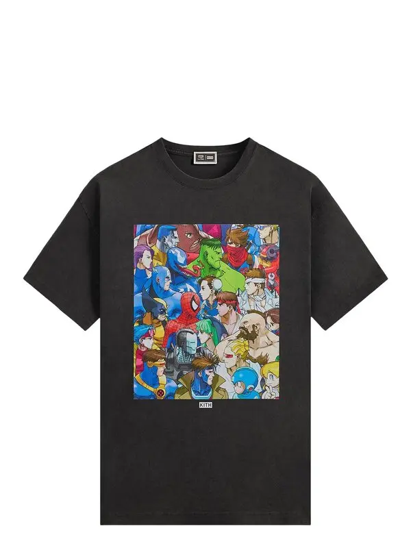 Kith X Marvel Vs. Capcom Clash Of Super Heroes Vintage Tee - Black