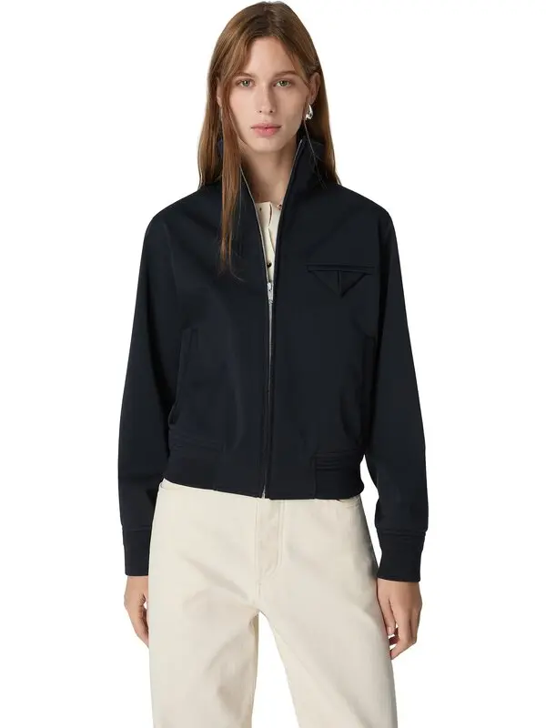 Bottega Veneta Bonded Tech Wool Blouson - Navy