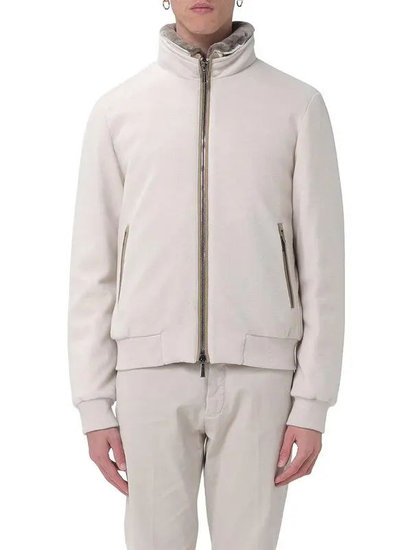 MOORER Zip Up Coat - White
