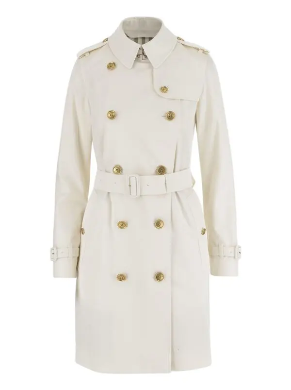 Burberry Belted Trench Coat - White
