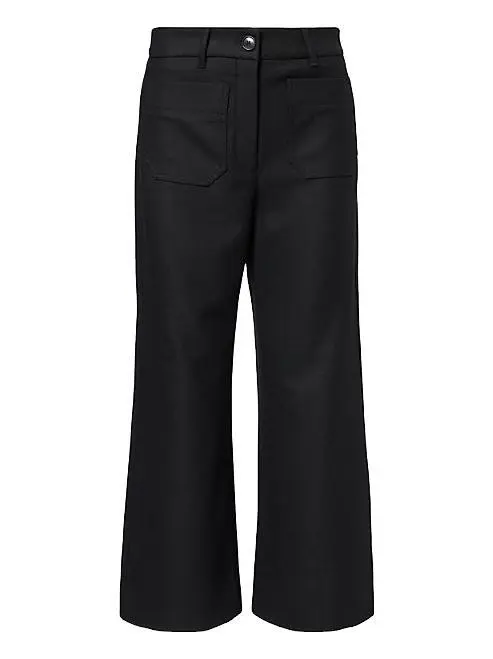ME+EM Relaxed-fit Crop-leg Trousers - Black