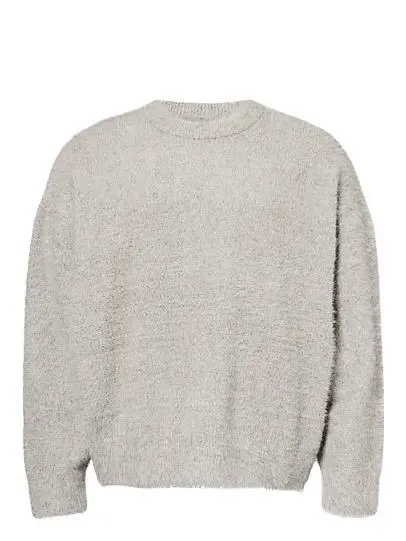 MKI MIYUKI ZOKU Boxy Fit Crew-neck Knitted Jumper - Grey Melange