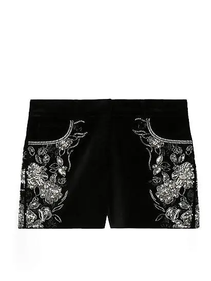The Kooples Beaded High-rise Shorts - Black