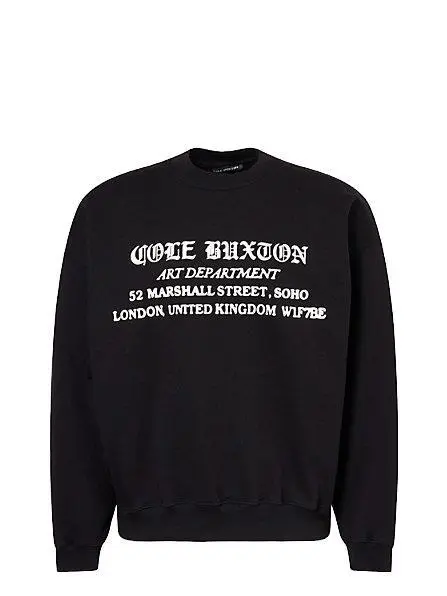 COLE BUXTON Art Department Text-print Sweatshirt - Black