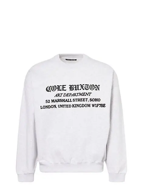 COLE BUXTON Art Department Text-print Sweatshirt - Light Grey Marl