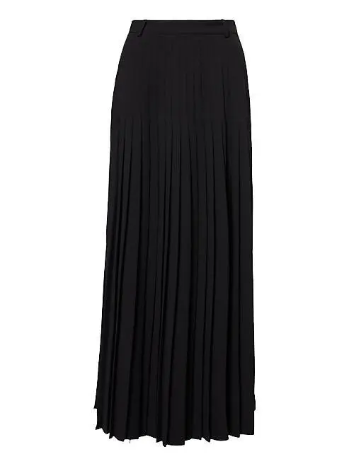 ME+EM Pleated Woven Maxi Skirt - Black