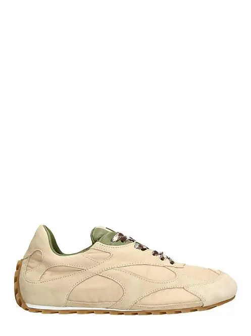 Bottega Veneta Orbit Flash Suede And Shell Trainers - Beige
